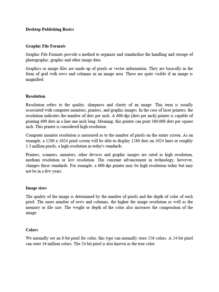 Desktop Publishing Basics | PDF