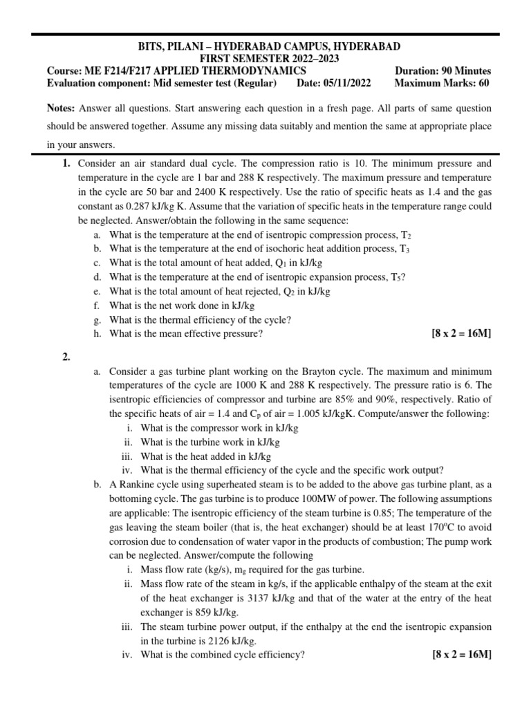 Mid Sem | PDF | Steam | Physical Quantities Mid Sem | PDF | Steam | Physical Quantities