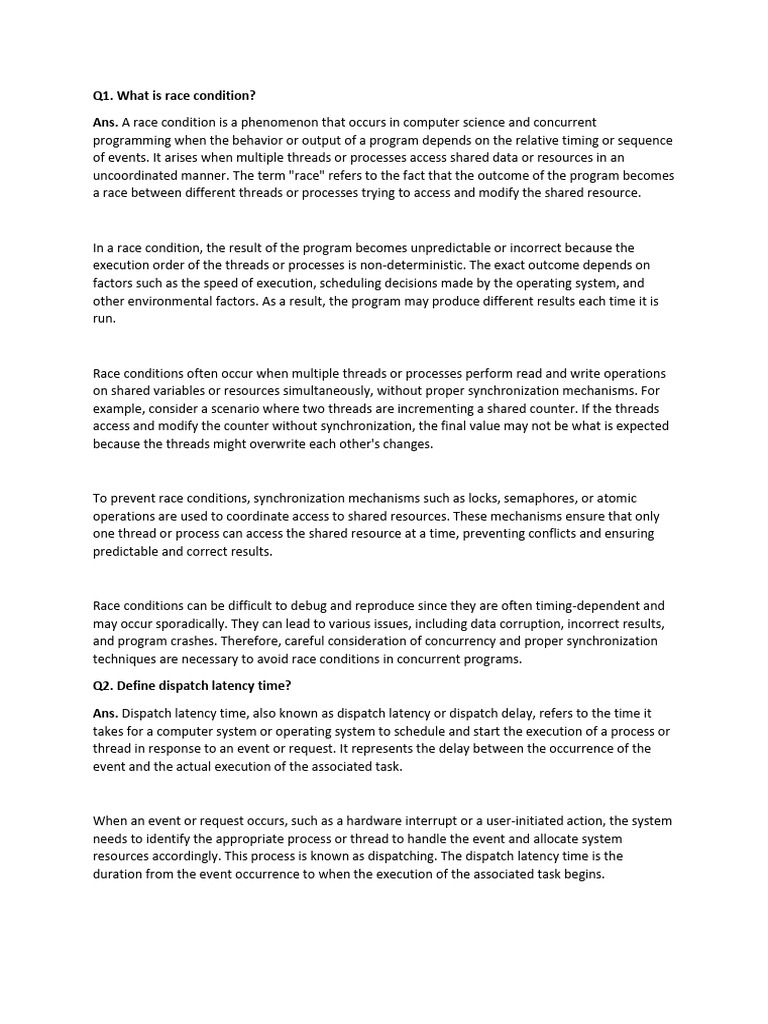 Operating System IMP Question and Answer SY BBA CA Sem IV | PDF ...