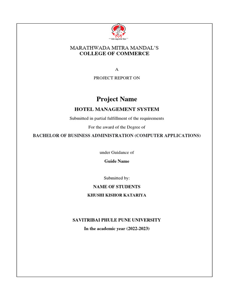 Hotel Management Assignment | PDF | Computing | Business