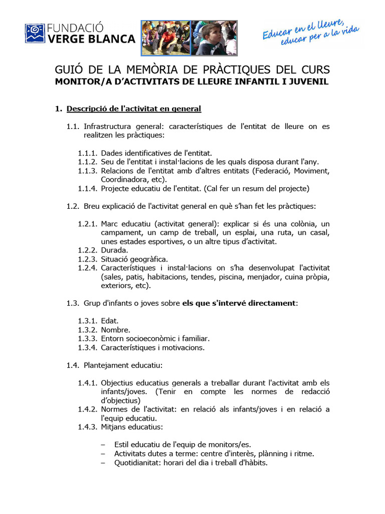 Guió Memòria de Pràctiques | PDF