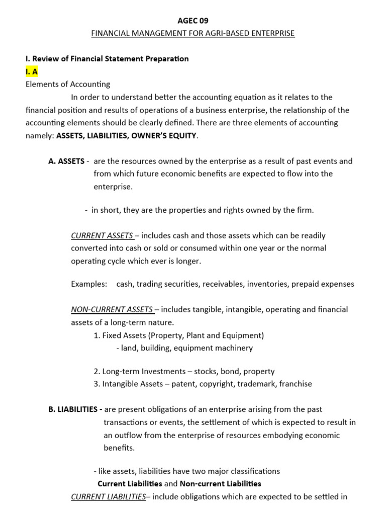Agricultural Financial Management A | PDF