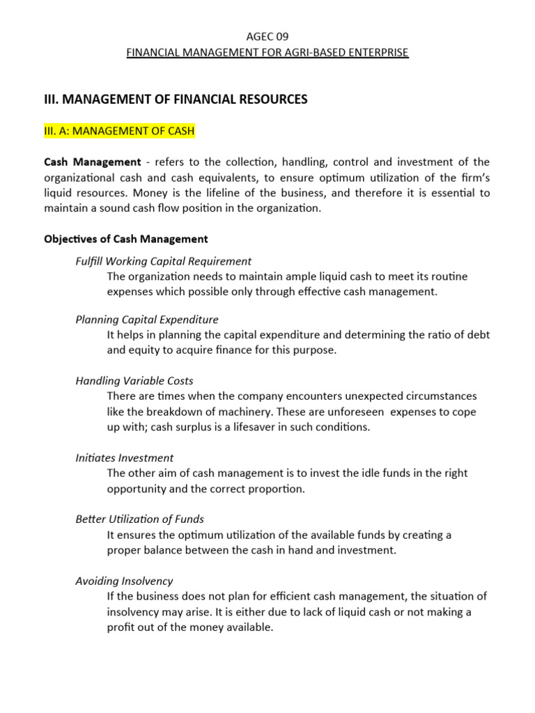Agricultural Financial Management B | PDF | Working Capital | Net ...
