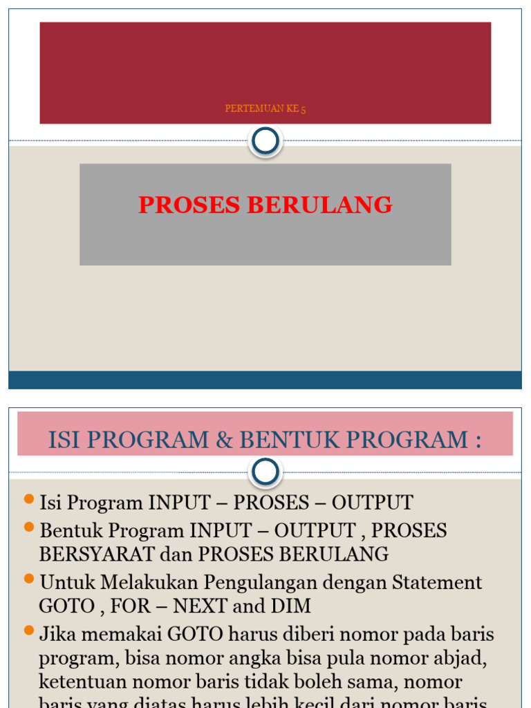 Algoritma & Pemrograman 1 (Basic) Pertemuan 5 | PDF