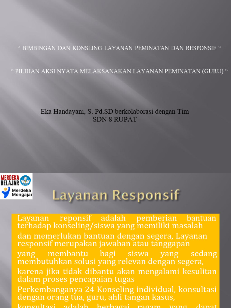 AKSI NYATA Peminatan Layanan Responsif | PDF | Karier & Perkembangan