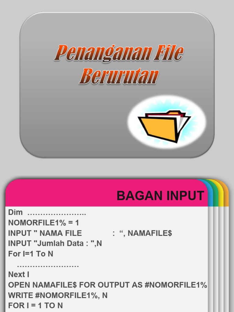 Algoritma & Pemrograman 1 (Basic) FILE BERURUTAN | PDF | Metode & Bahan Ajar | Komputer