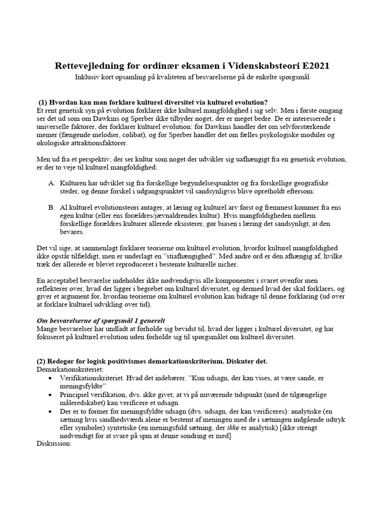 Eksamensopgave VT - Noter angående retning af opgaver FINAL - Copy | PDF