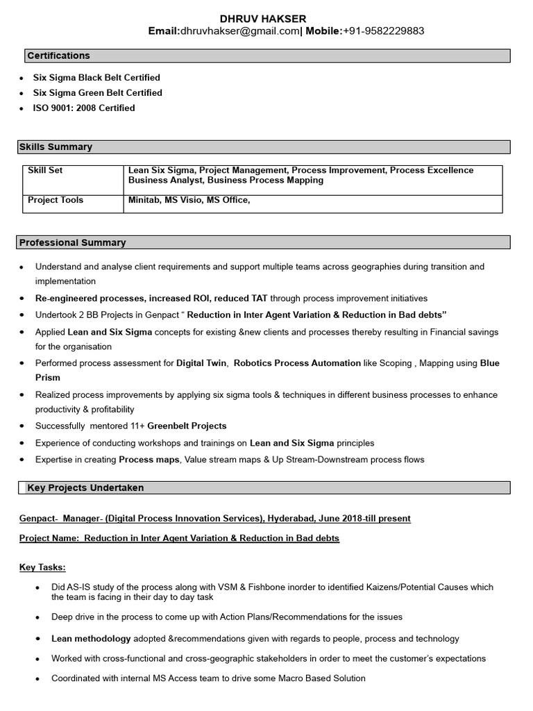 Dhruv 4 | PDF | Six Sigma | Business Process
