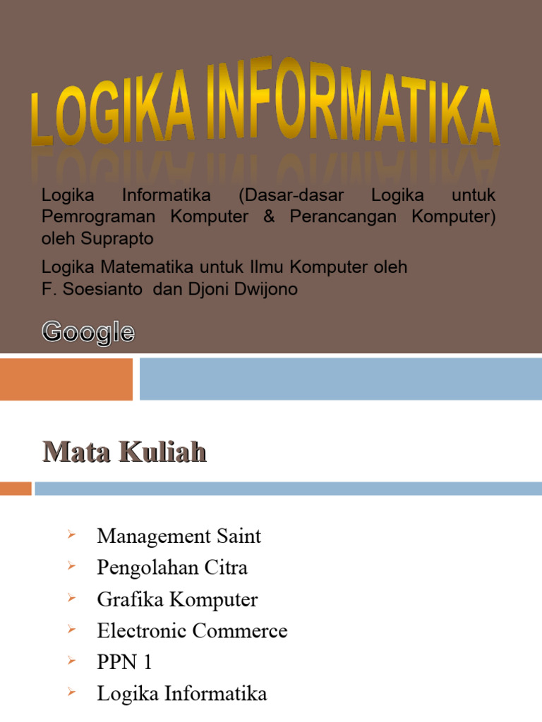 Manfaat & Sasaran Logika Informatika | PDF