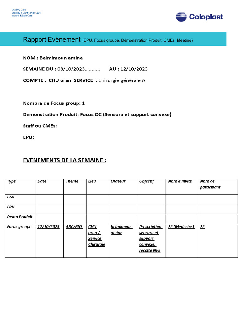 Rapport Focus OC Chu Oran | PDF