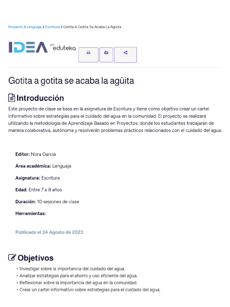 Gotita A Gotita Se Acaba La Agüita | PDF