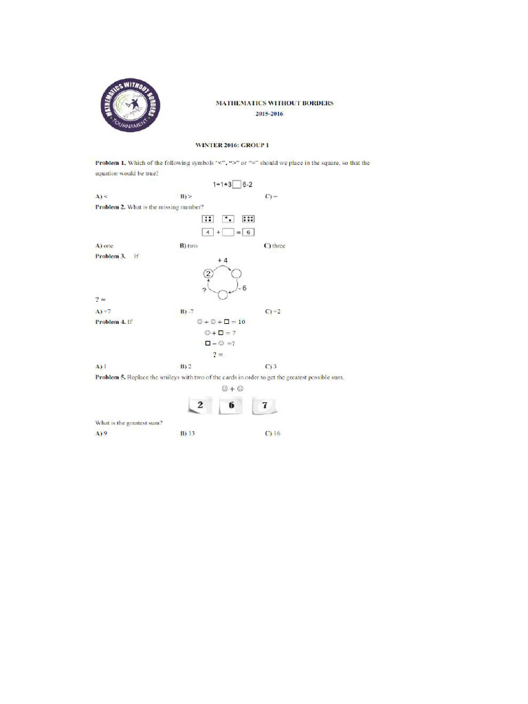 MWB, Age Group 1, 2015-2016, Winter | PDF