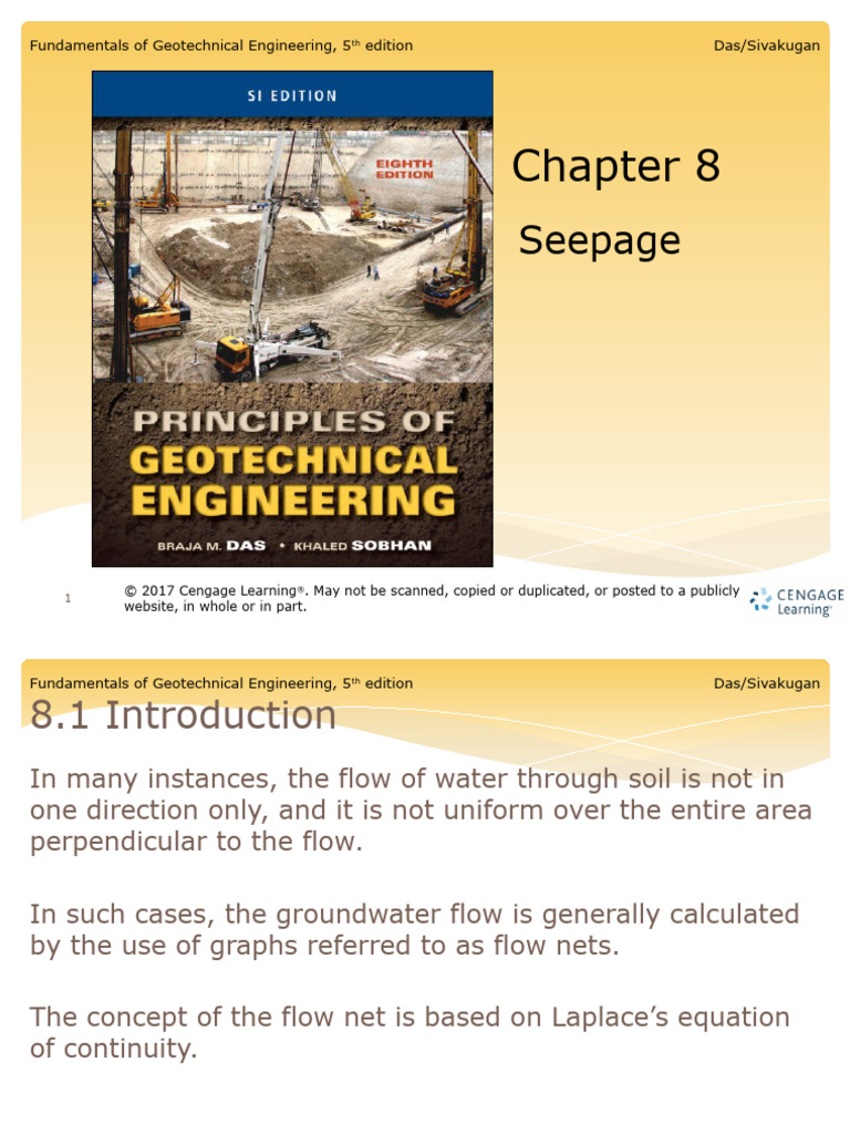 Chapter 8 Seepage | PDF | Soil Mechanics | Geotechnical Engineering