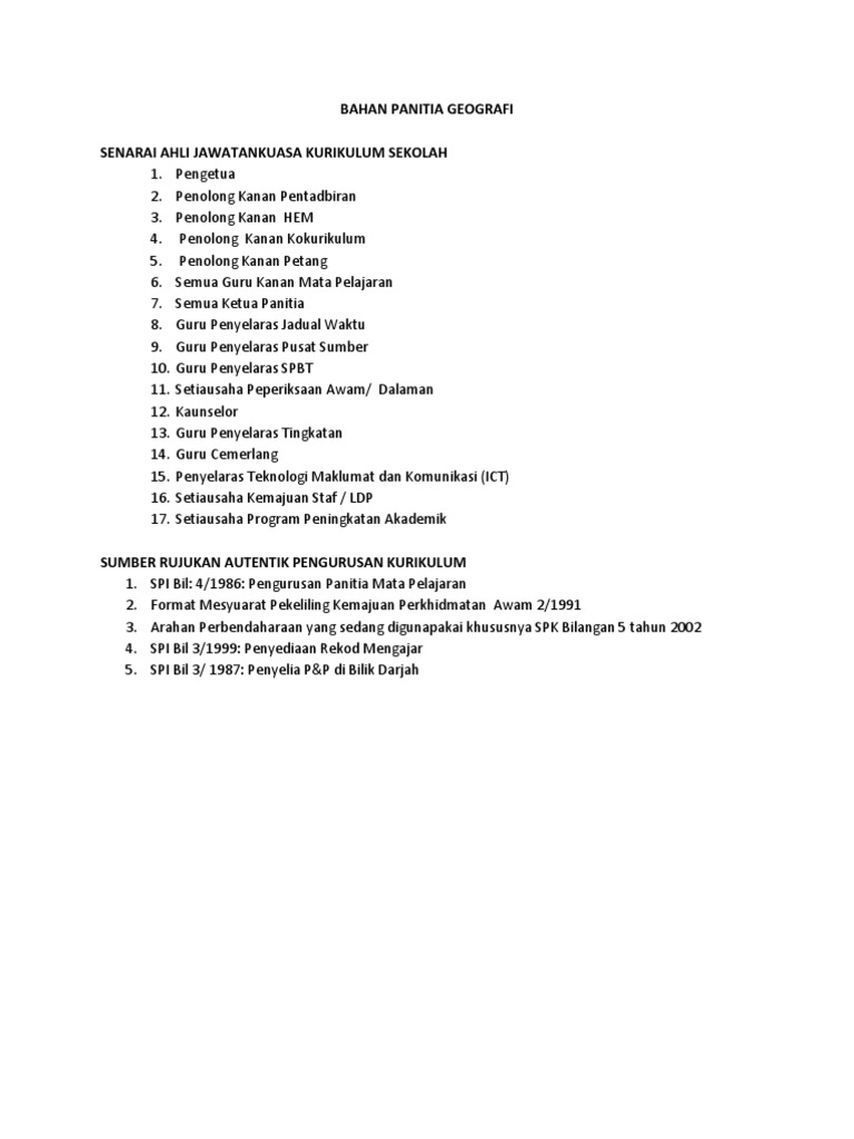 Bahan Panitia Geografi | PDF