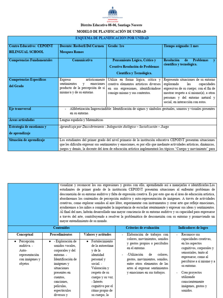 Planificación Mensual Primer Grado Octubre | PDF