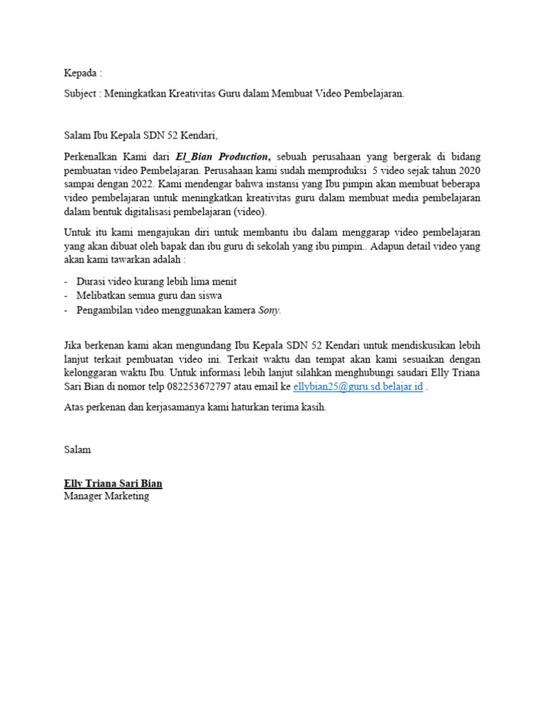 Contoh Tugas 1 Email Pitching (22 | PDF