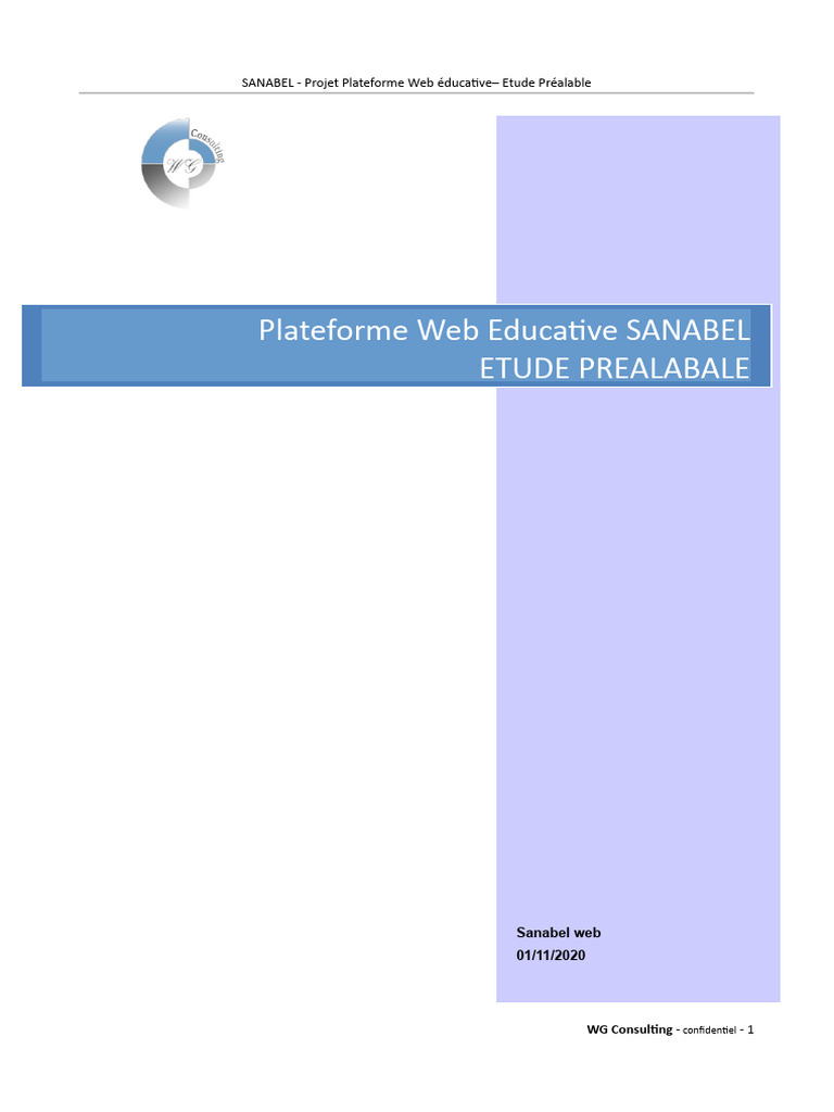 Étude Préalable Plateforme Éducative SANABEL | PDF | Internet ...