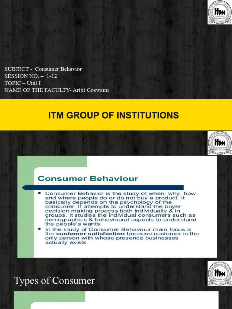CB Unit - I 2 | PDF | Consumer Behaviour | Behavior