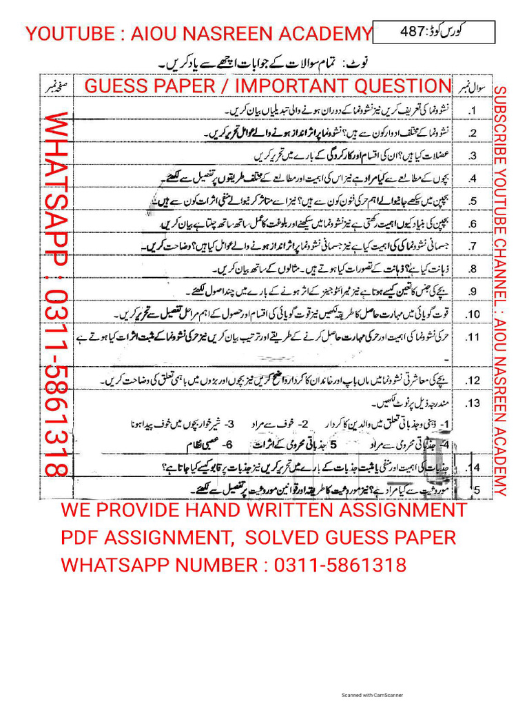 487 Guess and Past Paper | PDF