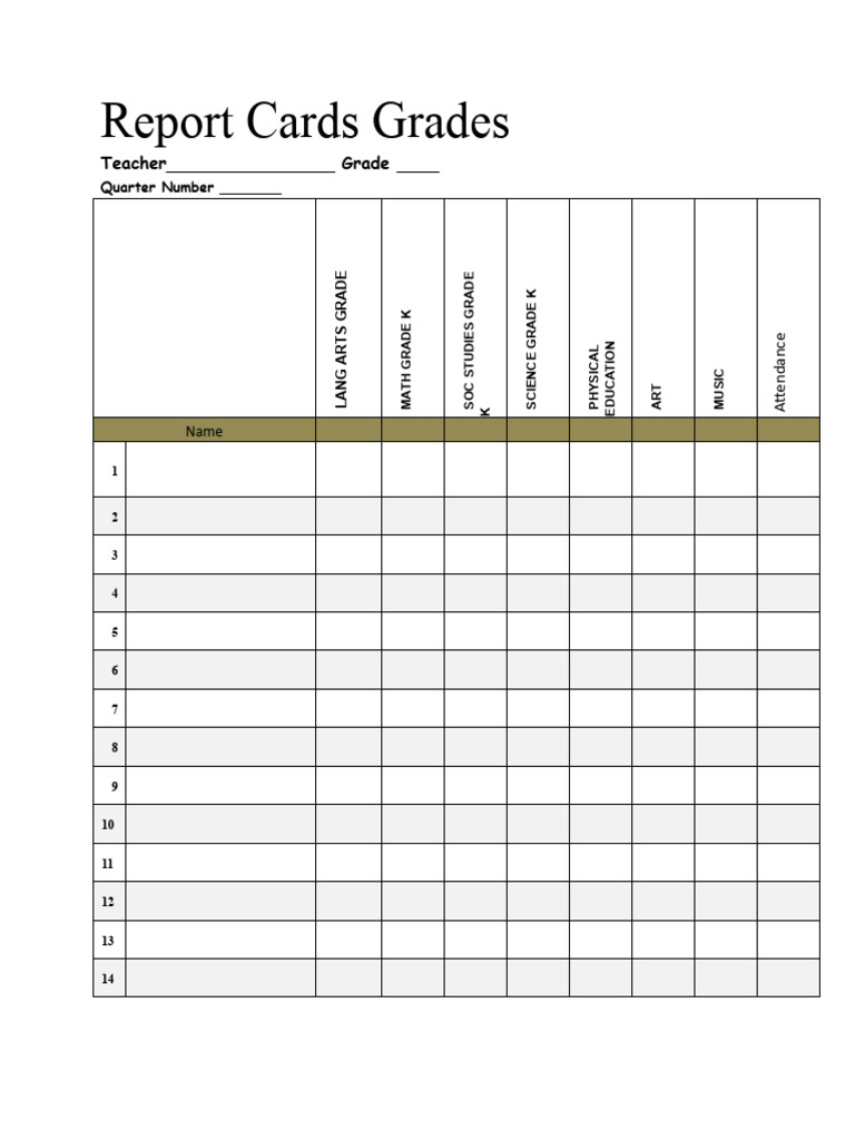 BlankGradingSheet 1 | PDF