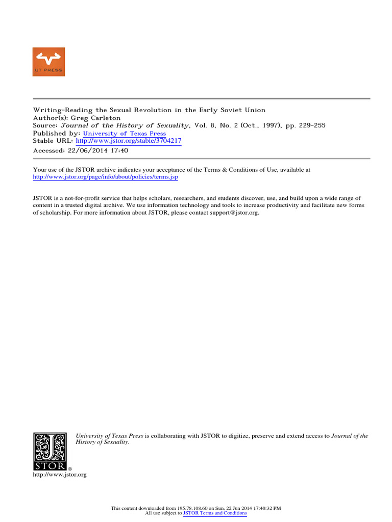 Sexuality in Early Soviet Union | PDF | Communism | Soviet Union