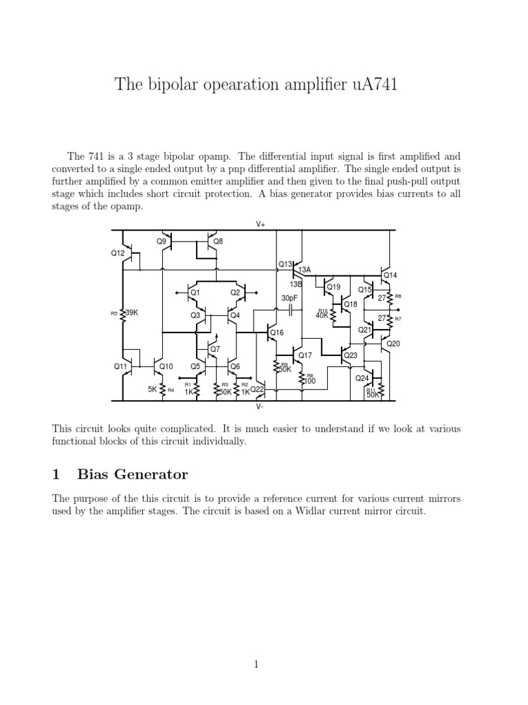 uA741 Bipolar Op Amp Overview | PDF | Operational Amplifier ...