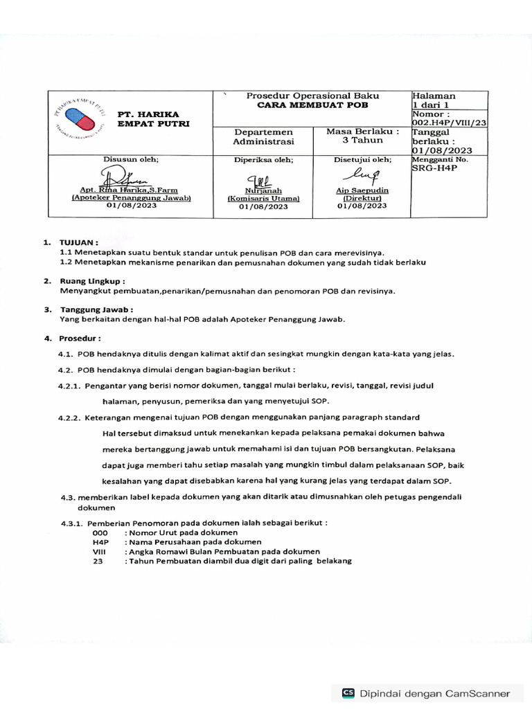 POB Membuat POB Revisi 01 | PDF