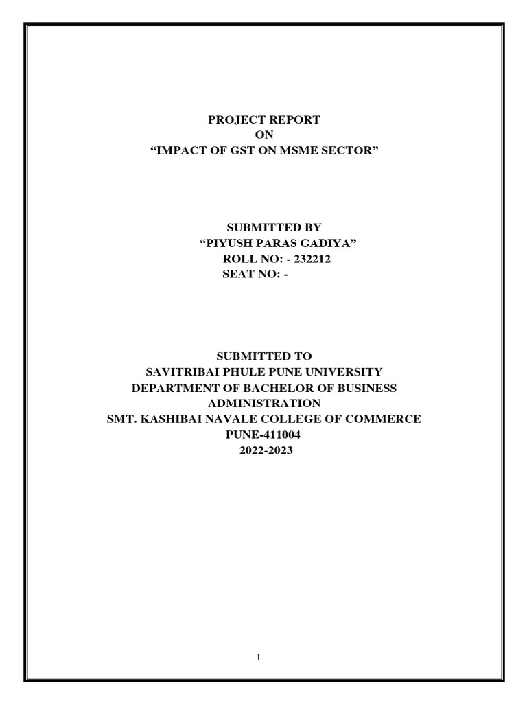 Application of GST in Msme Sector | PDF | Taxes | Economies