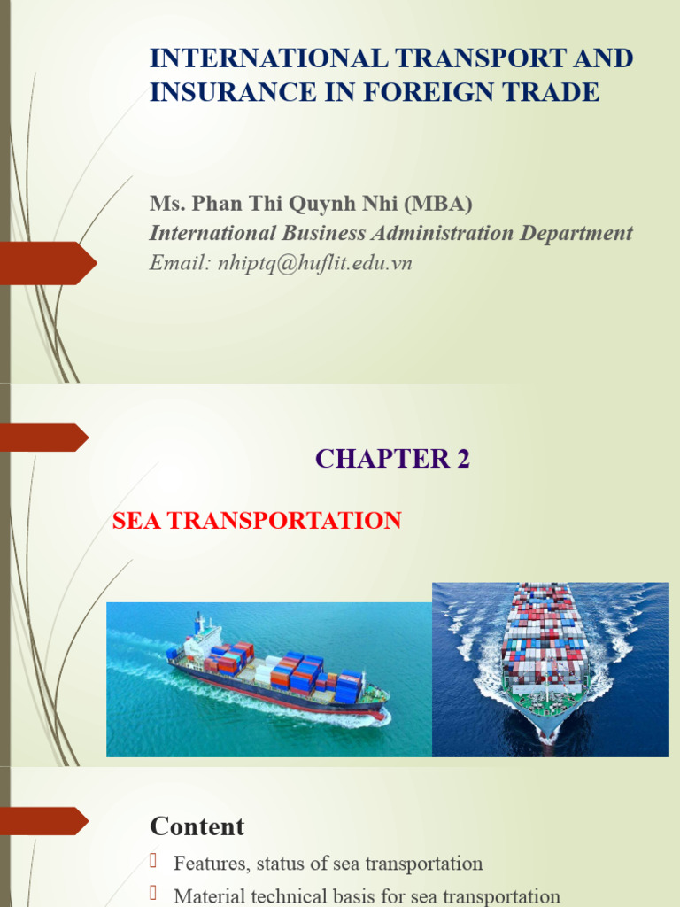 Chapter 2 - Sea Transportation | PDF | Port | Ships