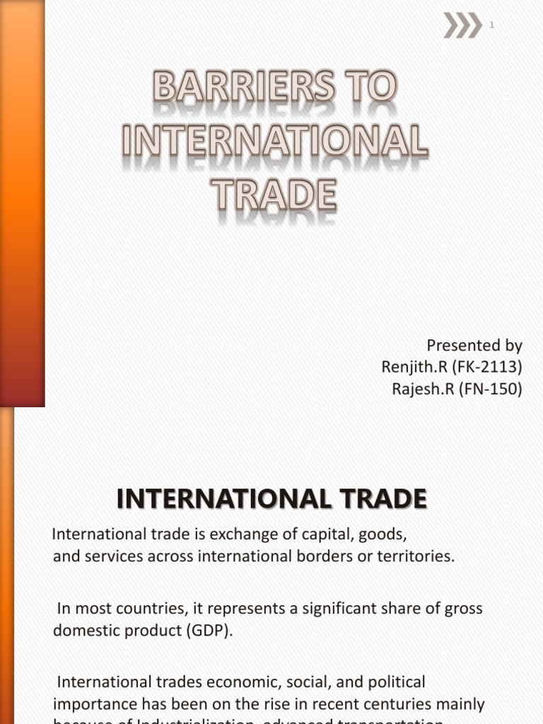 Barriers To International Trade | PDF | Exports | Non Tariff Barriers ...