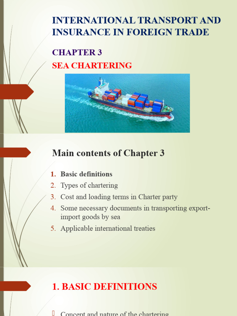Chapter 2 - Sea Chartering | PDF