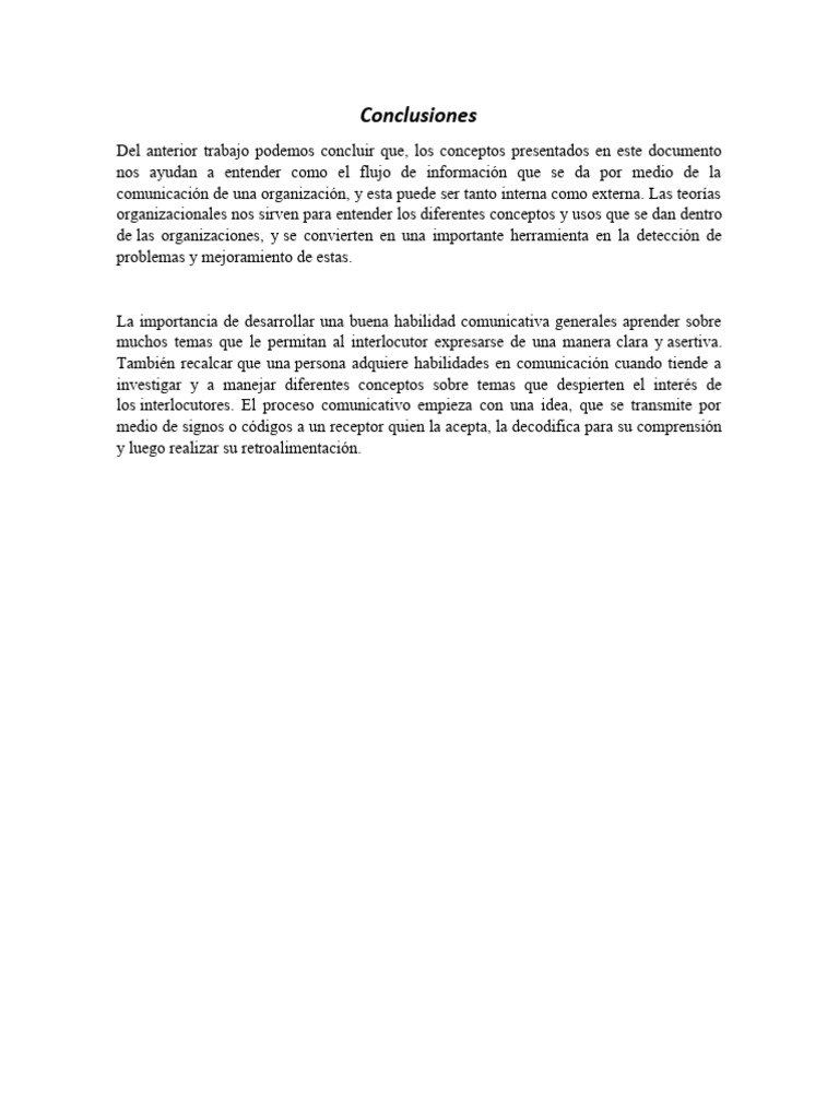 Conclusiones Habilidades Comunicativas | PDF