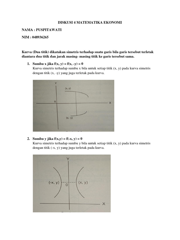 Simetri Kurva dalam Matematika Ekonomi | PDF
