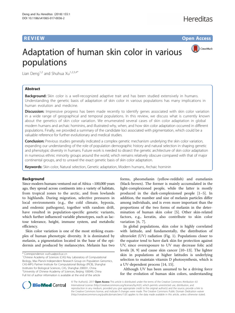 Skin Color Adaptation | PDF | Human Skin Color | Evolution