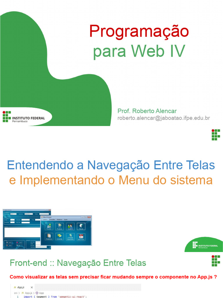 C10 - Front-End - Implementando A Navegação Entre Telas | PDF ...