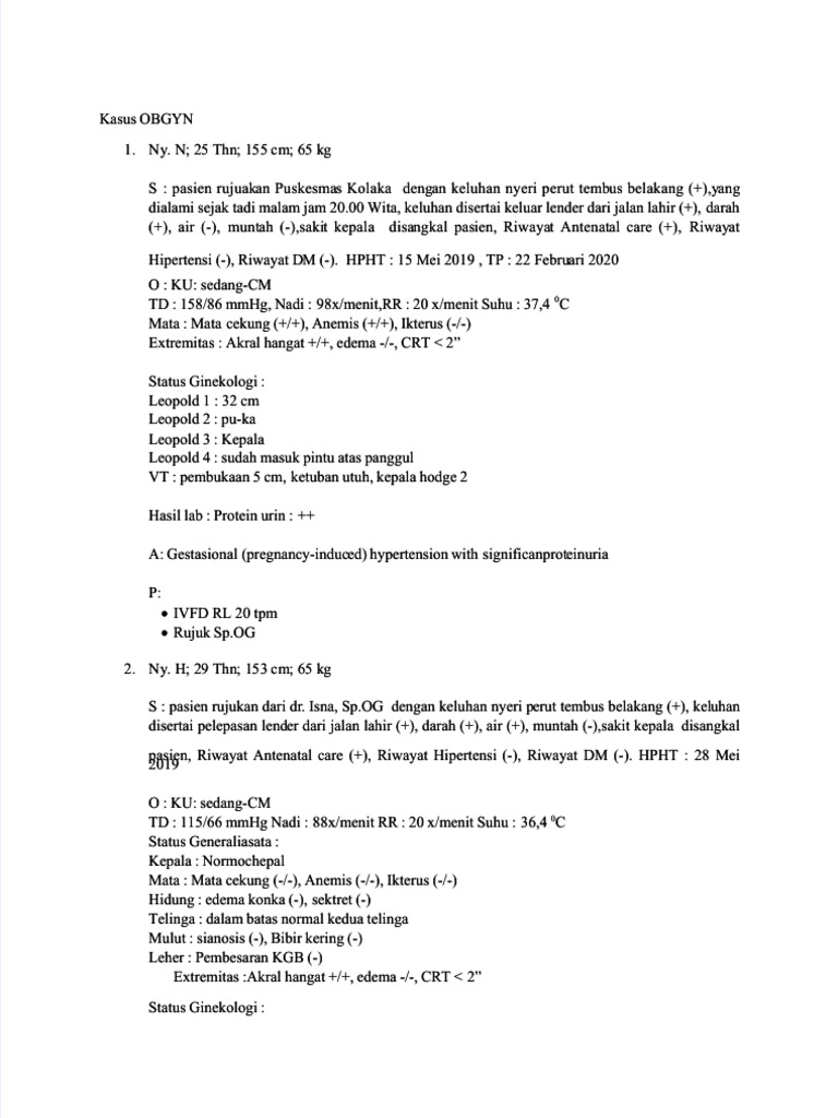 PDF Kasus Obgyn Compress | PDF