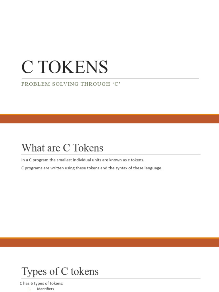 C Tokens | PDF | Reserved Word | C (Programming Language)