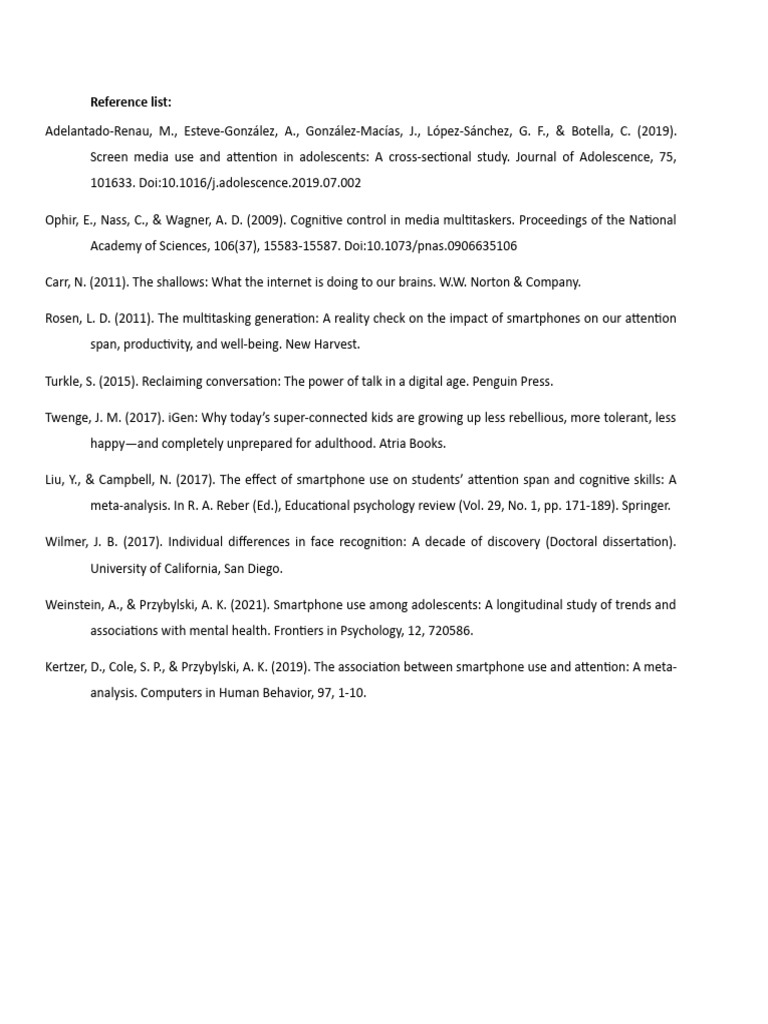 Reference List | PDF