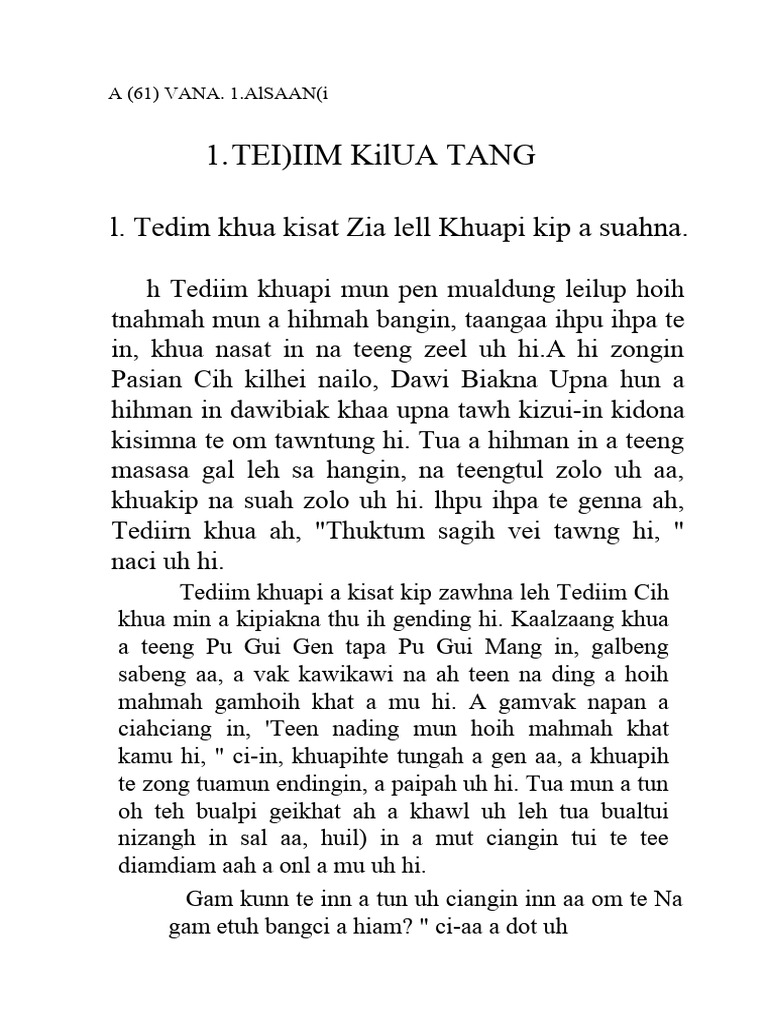 Tedim Language and Cultural Insights | PDF | South Asia