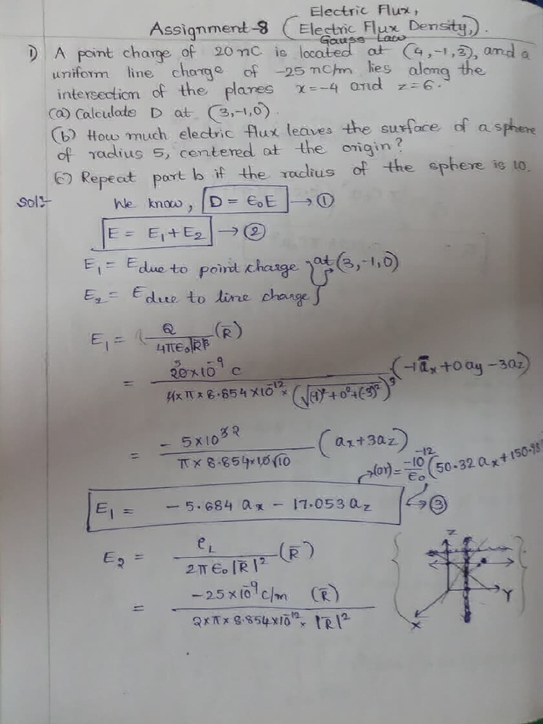 21011A0416 Assignment - 8 Electric Flux, Electric Flux Density, Gauss Law | PDF
