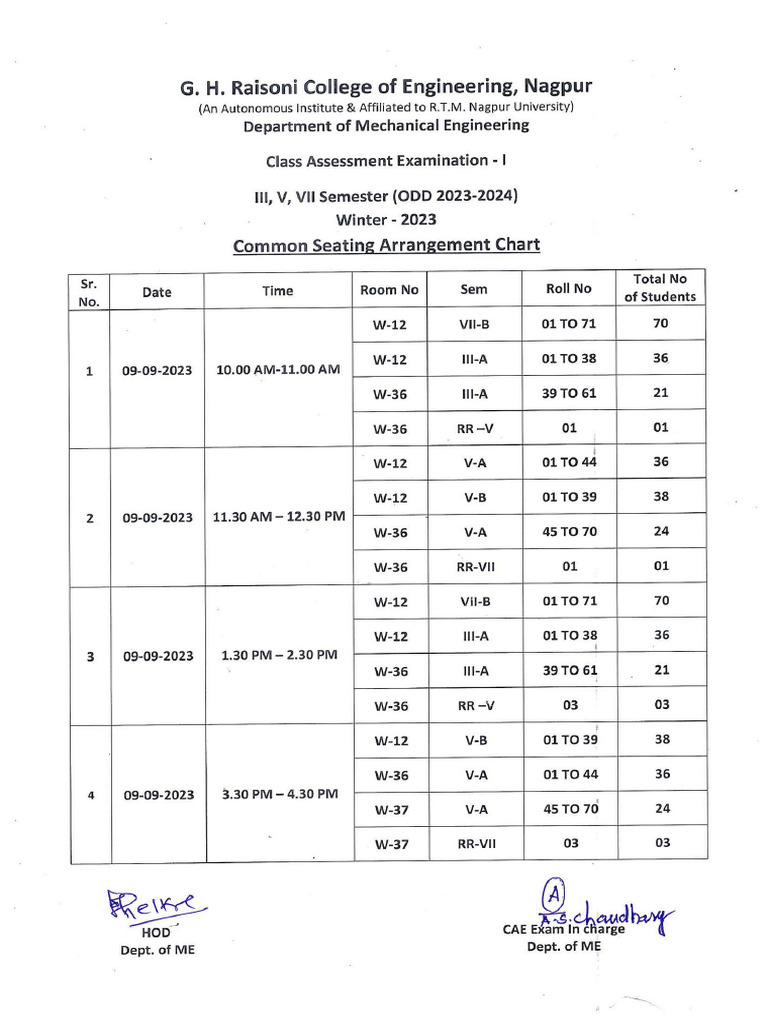 Cae - I Seating Arrangement (Winter 2023) 00137 | PDF