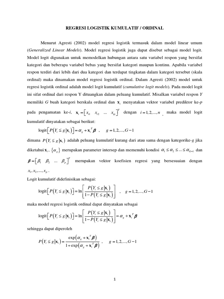 Regresi Logistik Ordinal 2022 | PDF