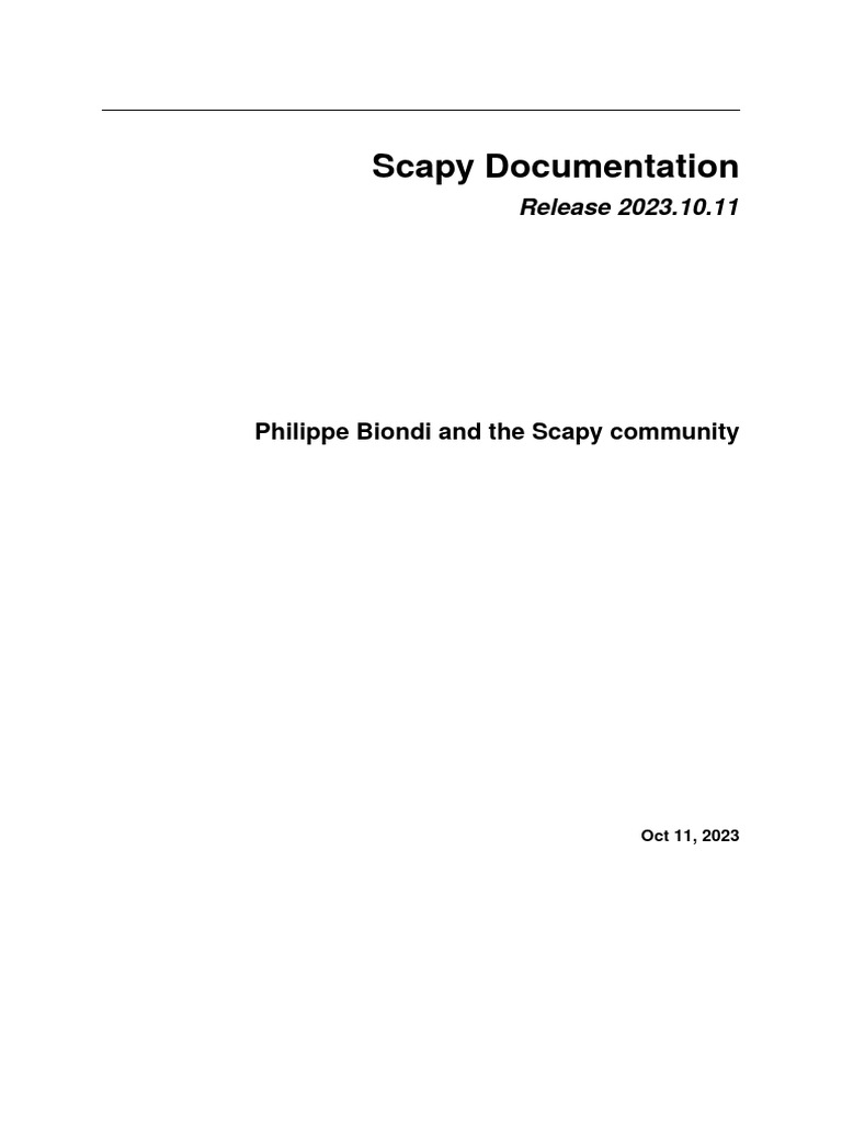 Scapy | PDF