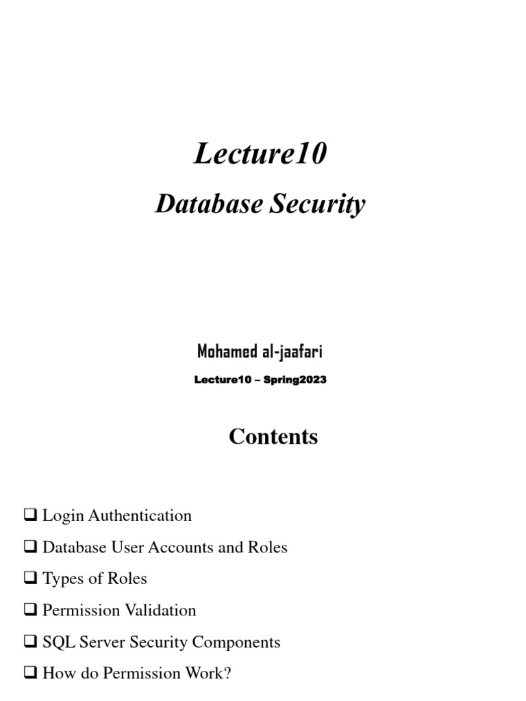 Lecture 10 | PDF