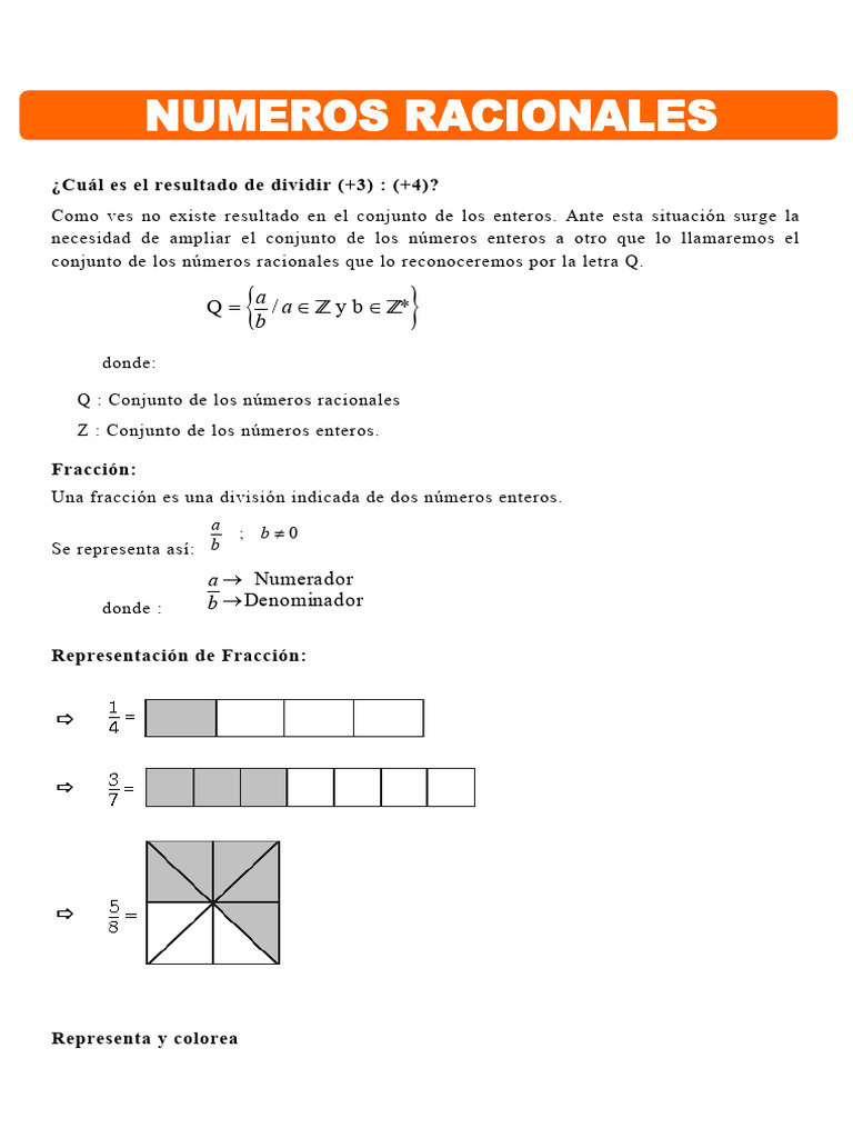 Ejercicios de Numeros Racionales para Quinto de Primaria | PDF ...