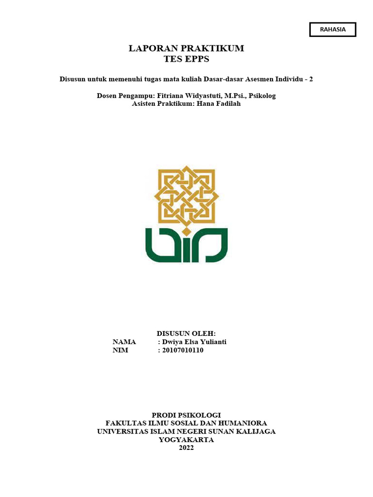 Contoh Laporan EPPS | PDF