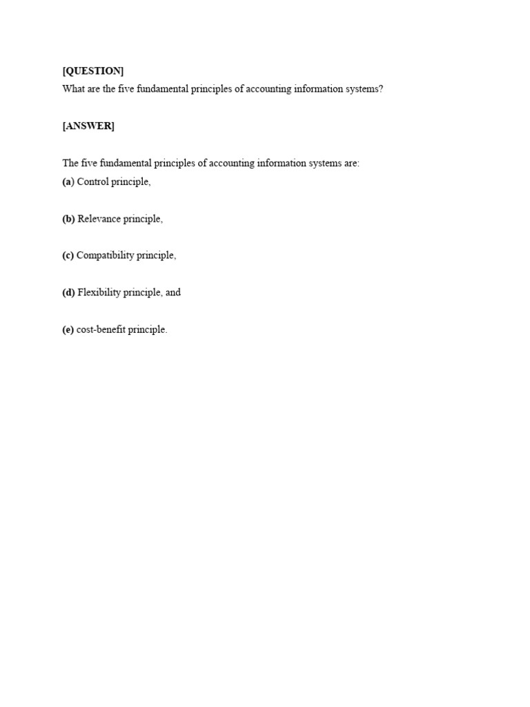 What Are The Five Fundamental Principles of Accounting Information ...