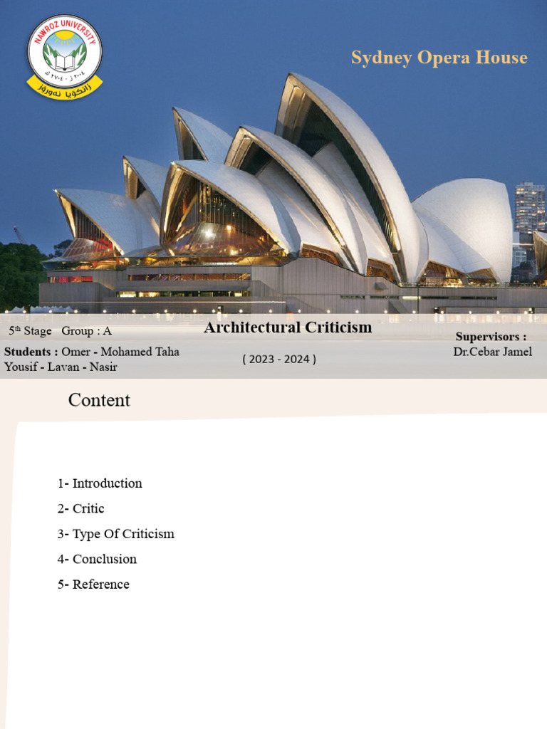 Sydney Opera House: Architectural Criticism | PDF