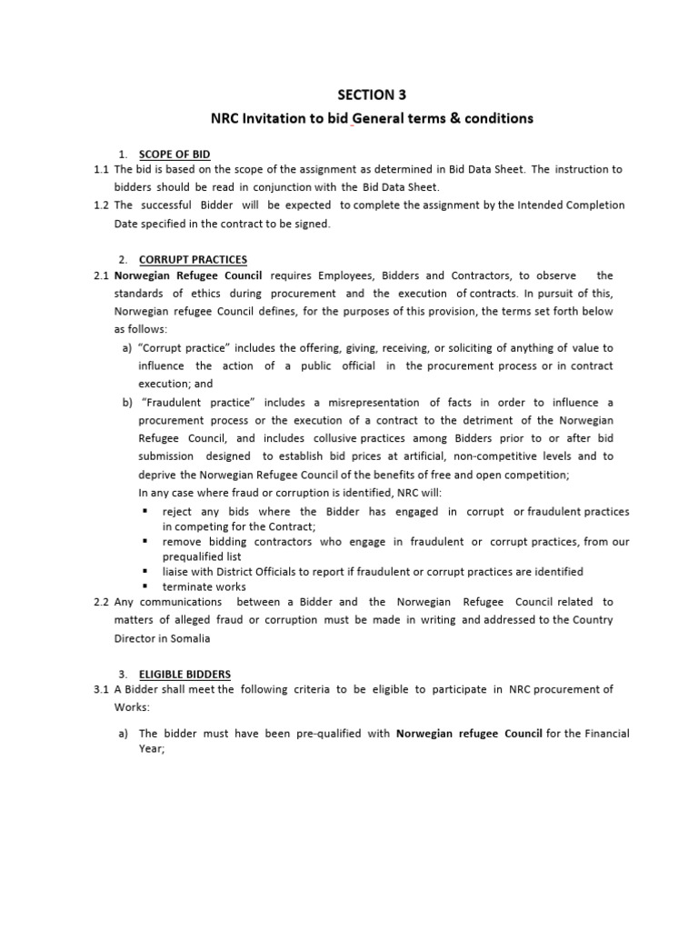 Annex 3-10B General Terms and Conditions | PDF