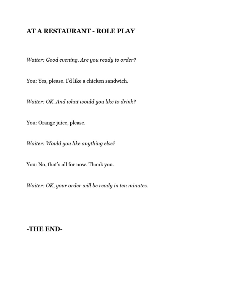 Short Role-Plays | PDF